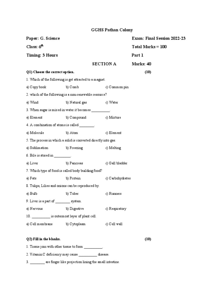 G.Science 6th | PDF