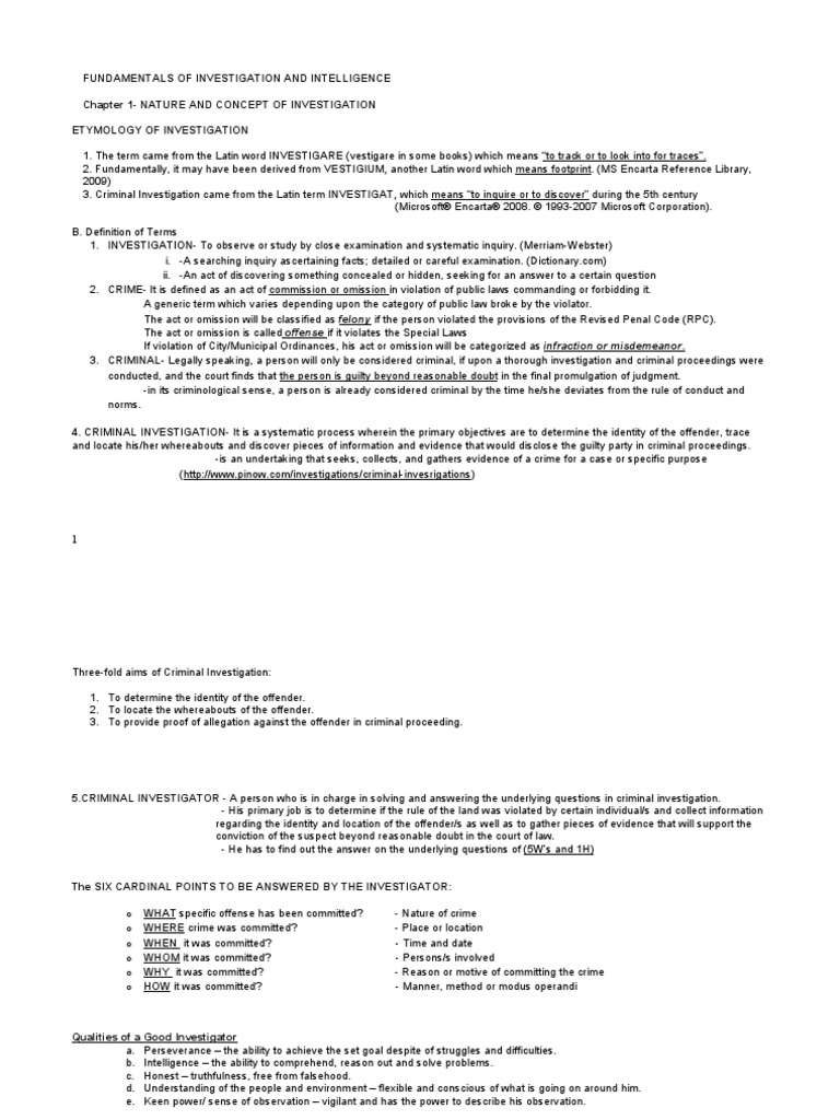 The Fundamentals of Criminal Investigation: Tracing the Historical ...