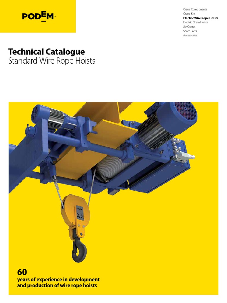 Technical Catalogue: Standard Wire Rope Hoists | PDF