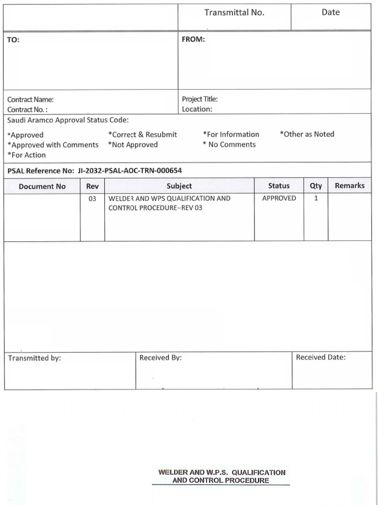 Welder and Wps Qualification Control Procedure | PDF