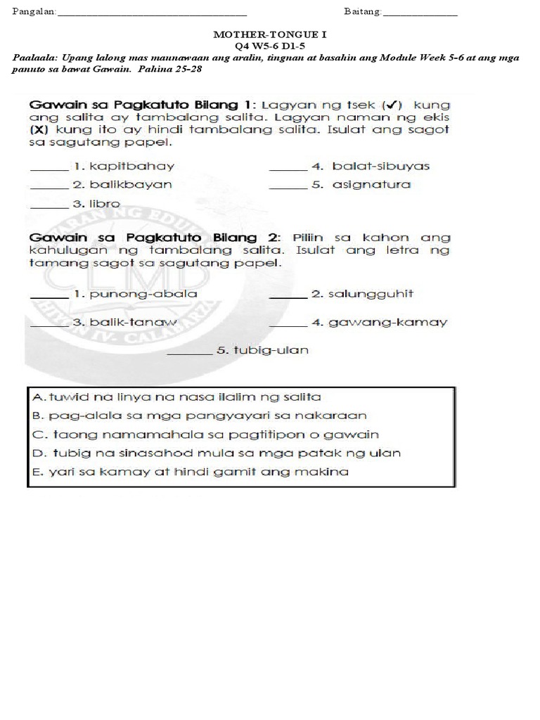 WEEK 5-6 Activity Sheet | PDF