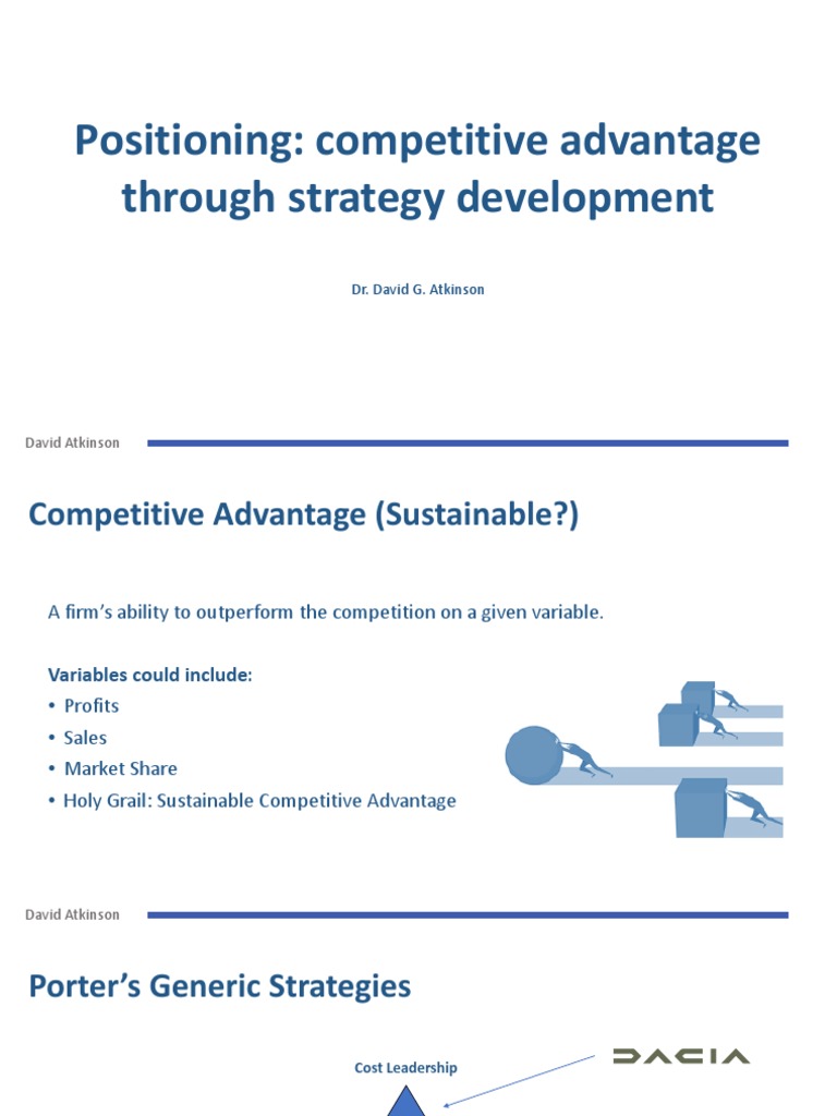 Positioning - Competitive Advantage Through Strategy Development | PDF | Competitive Advantage ...