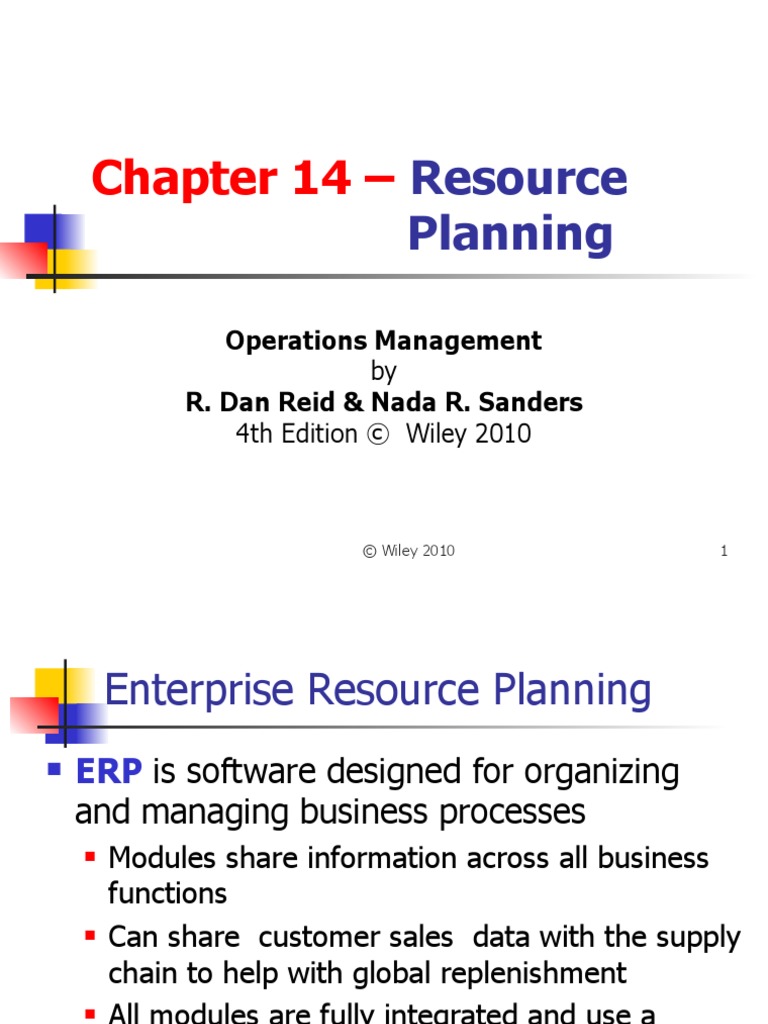 Chapter14 Resource Planing | PDF | Enterprise Resource Planning | Economies