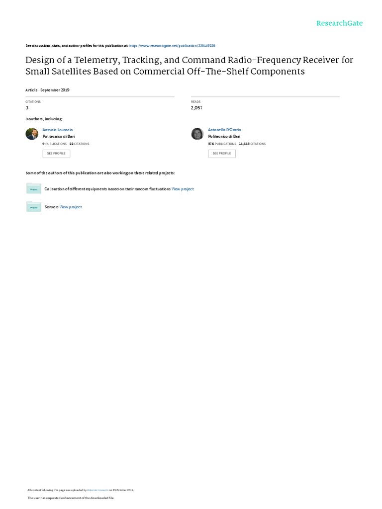 Design of A Telemetry Tracking and Command Radio Frequency Receiver For ...
