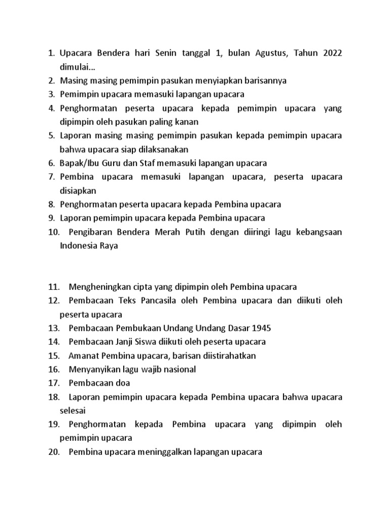 Teks MC Upacara Bendera | PDF