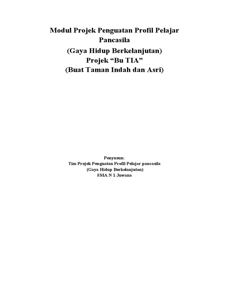 Modul P5 Gaya Hidup Berkelanjutan (Bu TIA) | PDF