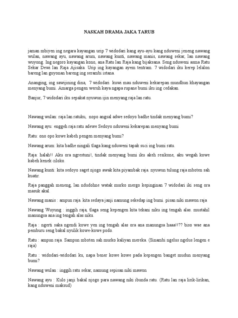Teks Jaka Tarub | PDF