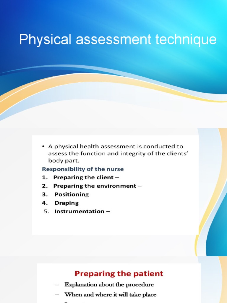 Physical Examination Techniques Overview | PDF | Sound