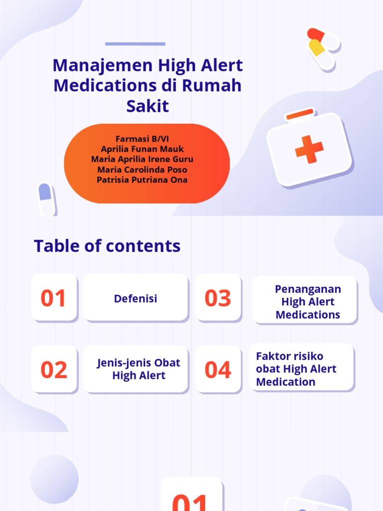 Manajemen High Alert Medications Di RS (Kelompok 4) | PDF ...