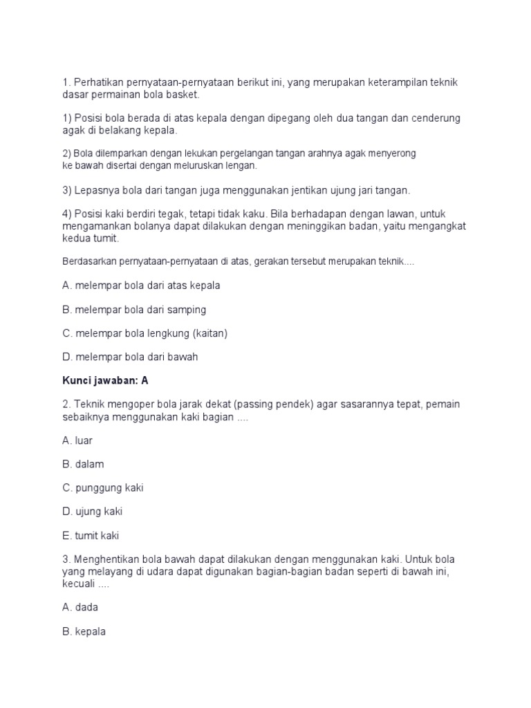 Teknik Melempar Bola Basket Dasar | PDF