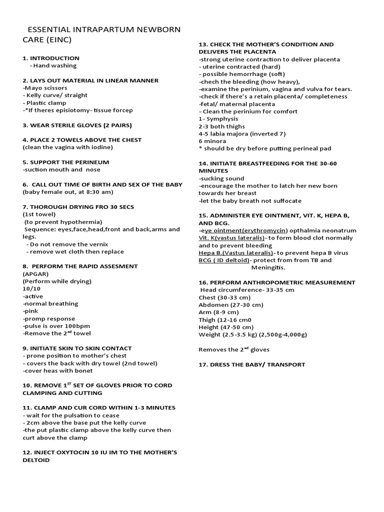 Essential Intrapartum Newborn Care | PDF | Labia | Clinical Medicine