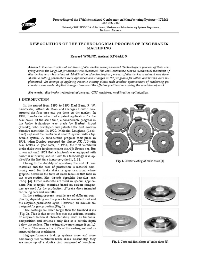 2 New Solution of The Technological Process of Disc Brakes | PDF ...