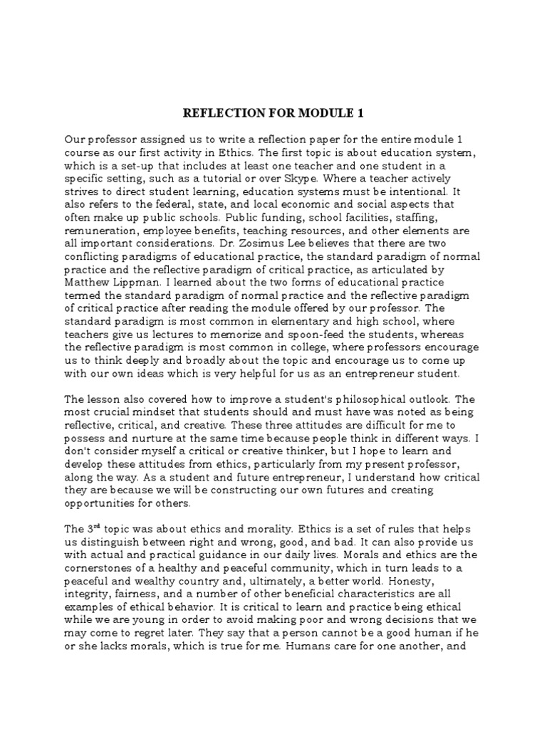 Reflection | Download Free PDF | Morality | Paradigm