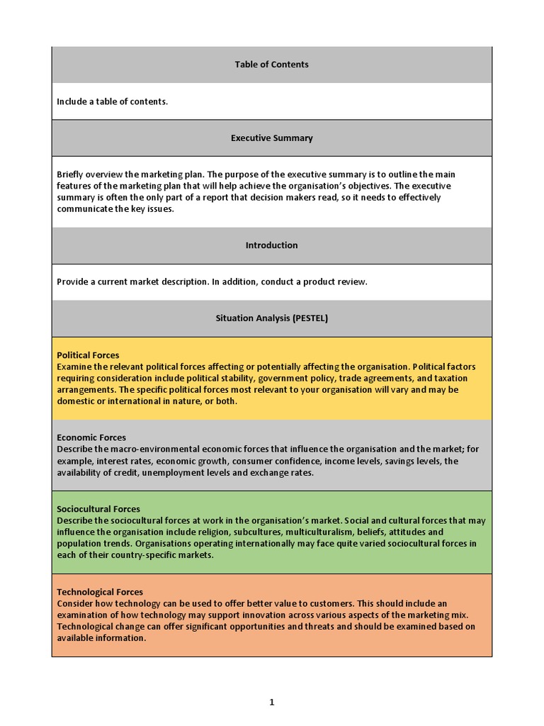 Marketing Plan Template | PDF | Marketing | Product (Business)