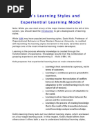Kolbs Learning Styles and Experiential Learning Cycle | PDF | Learning ...