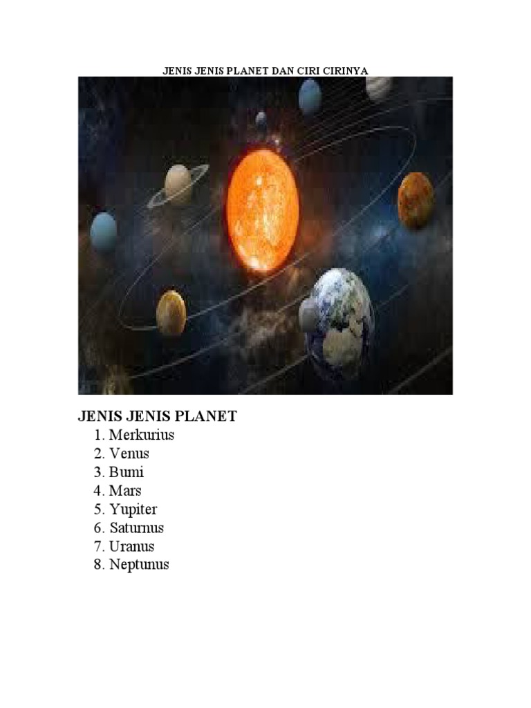 Jenis Jenis Planet Dan Ciri Cirinya | PDF