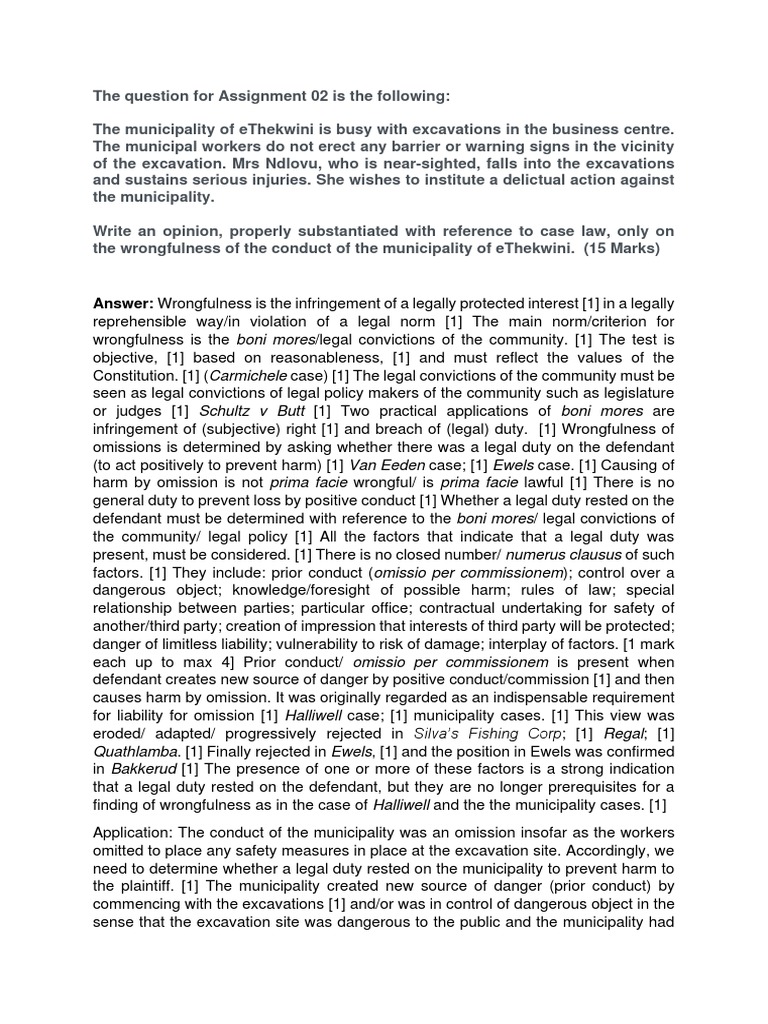 MEMO Assignment 02 Sem 2 2022 | PDF | Private Law | Ethical Principles