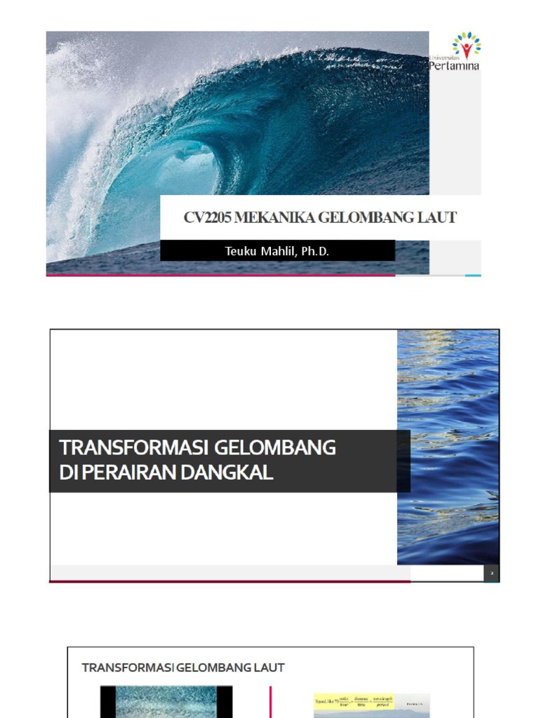 Week 6 - Transformasi Gelombang Di Perairan Dangkal | PDF