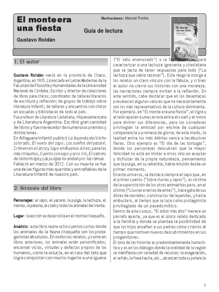 El Monte Era Una Fiesta: Gustavo Roldán | PDF | Cuentos