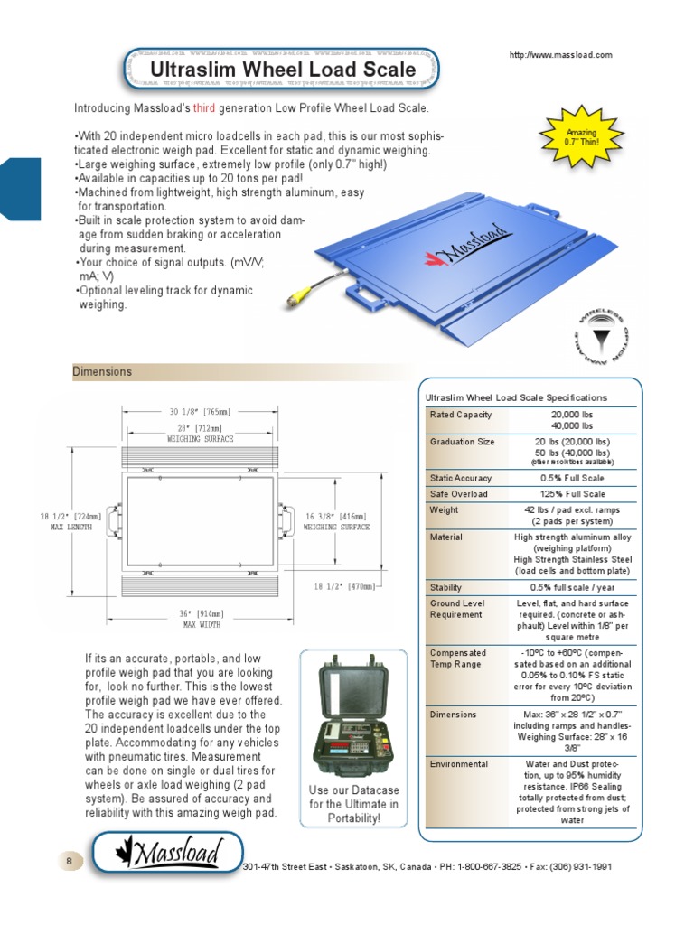 Ultraslim Wheel Load Scale: Third | PDF | Manufactured Goods | Vehicles