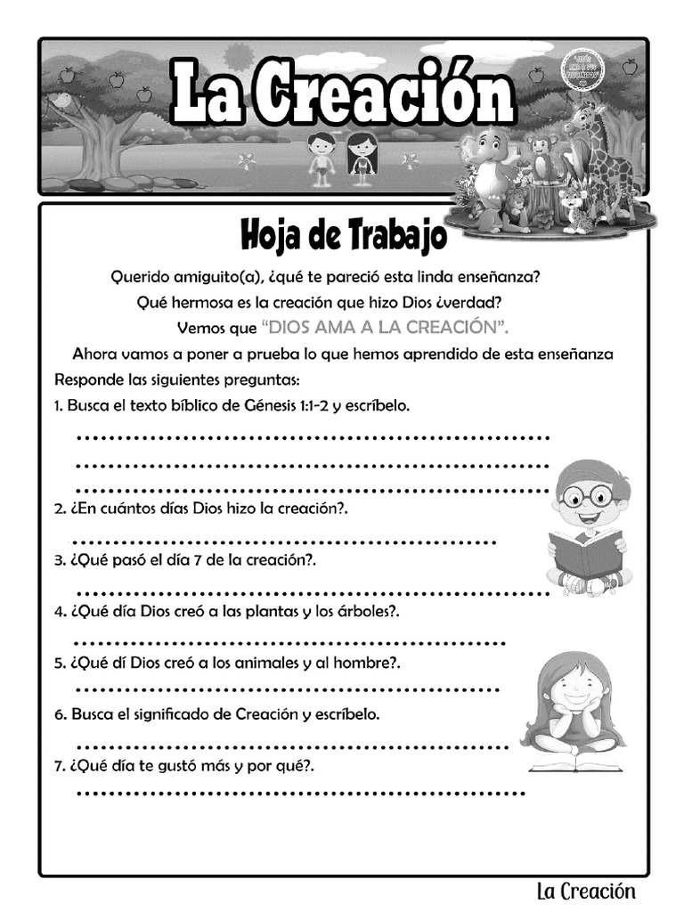 Ficha CREACION DE DIOS | PDF