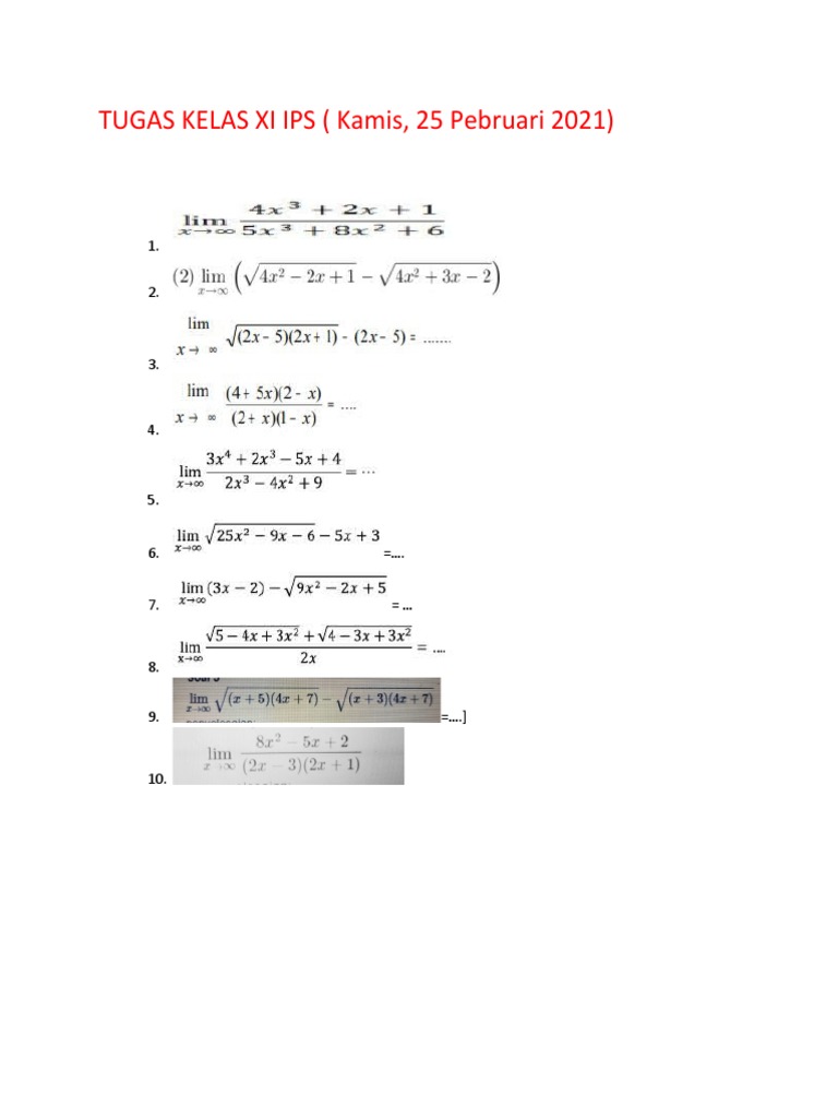 TUGAS KELAS XI IPS (Kamis, 25 Pebruari 2021) | PDF