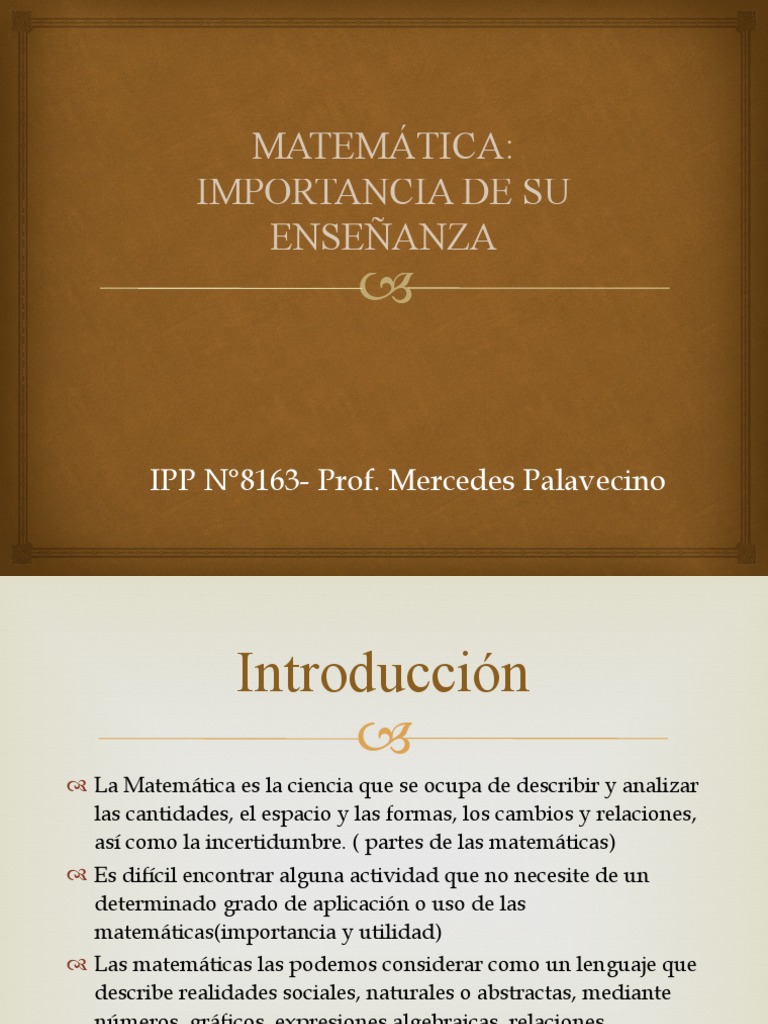 Matem - Import. de Su Enseñ. | PDF | Matemáticas | Enseñando
