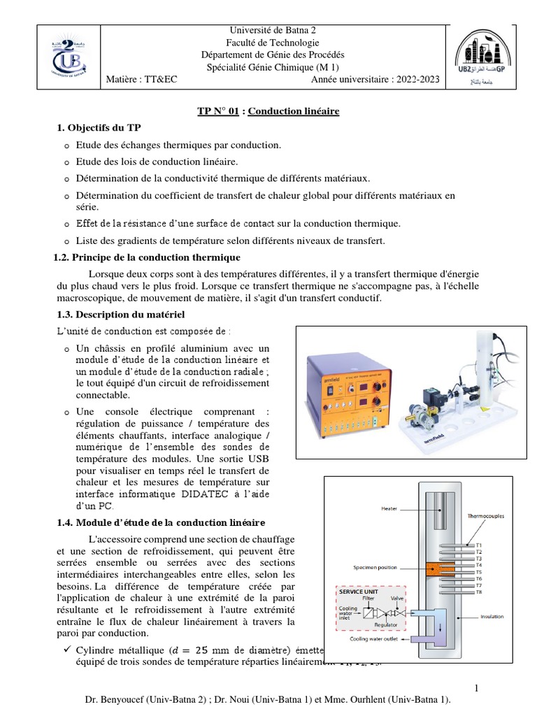 Brochure de TP - GC - Conduction Linéaire Et Radiale-1-6 | PDF ...