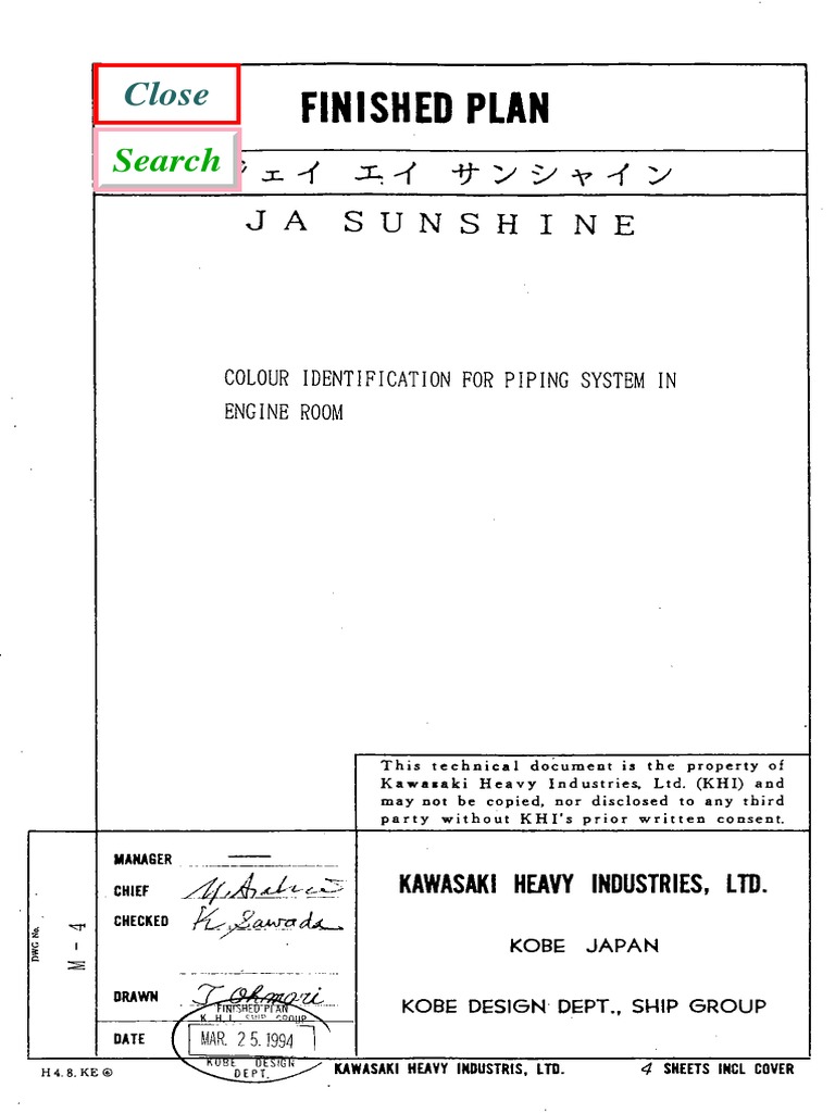 M-4 Color Identfication For Piping System in Engine Room | PDF ...