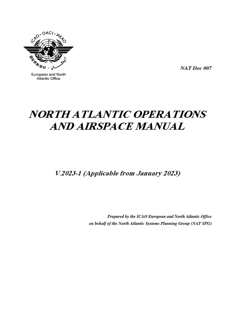 North Atlantic Operations and Airspace Manual: V.2023-1 (Applicable ...