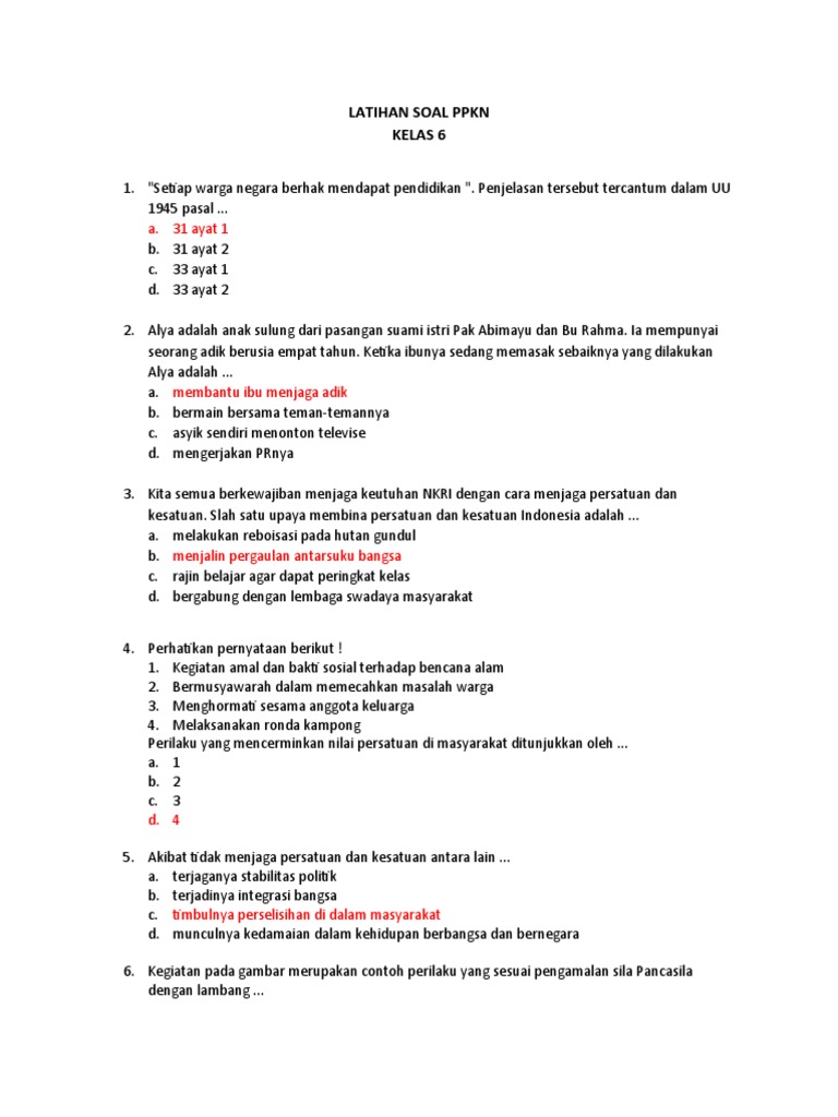 Lat. Soal PPKN | PDF