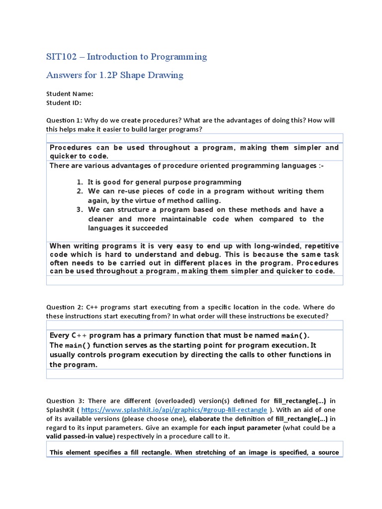 1-2P Answers | PDF | Computer Programming | C++