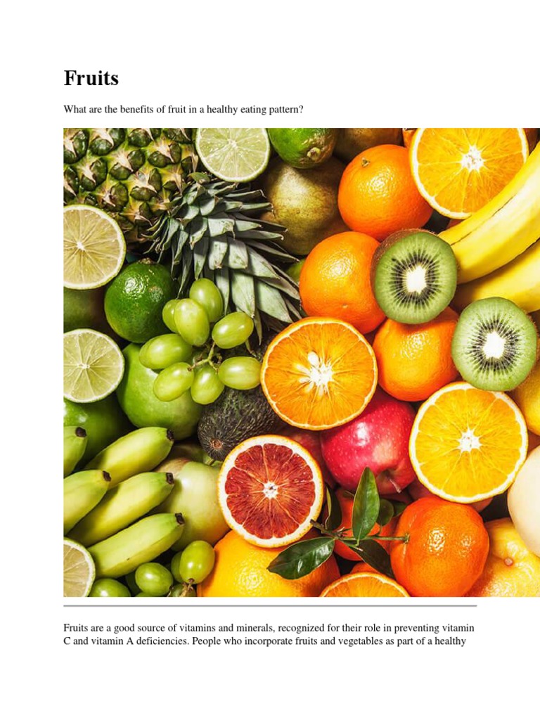 Fruits | PDF | Healthy Diet | Nutrients
