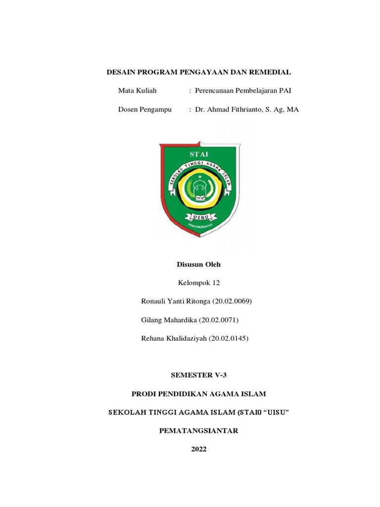 Desain Program Pengayaan dan Remedial | PDF