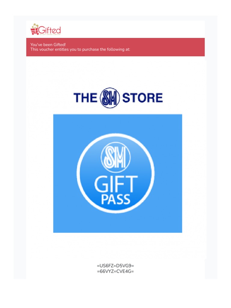 You've Been Gifted! This Voucher Entitles You To Purchase The Following ...