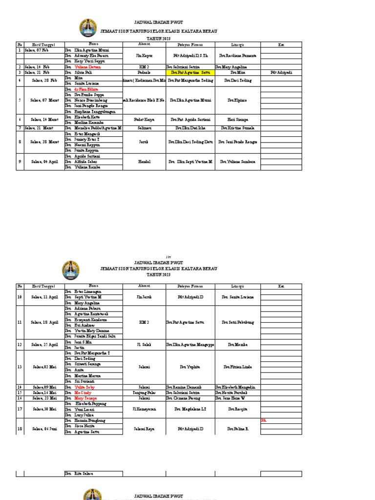 Jadwal PWGT 2023 | PDF