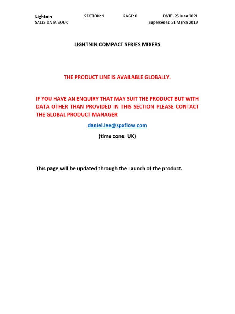 Lightnin Compact Series Mixers | PDF | Gear | Bearing (Mechanical)