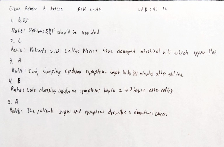 Lab Sas 14 NUR 102 | PDF
