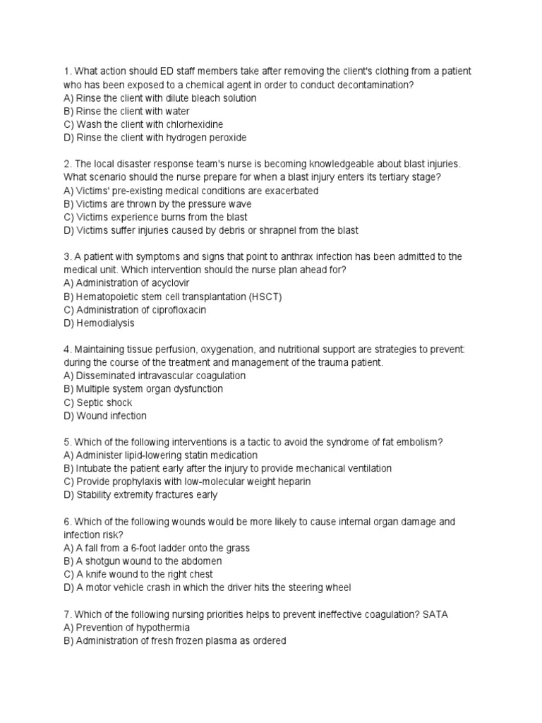 Quiz 4 | Download Free PDF | Injury | Medicine