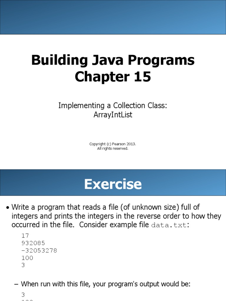 Building Java Programs: Implementing A Collection Class: Arrayintlist | Download Free PDF ...