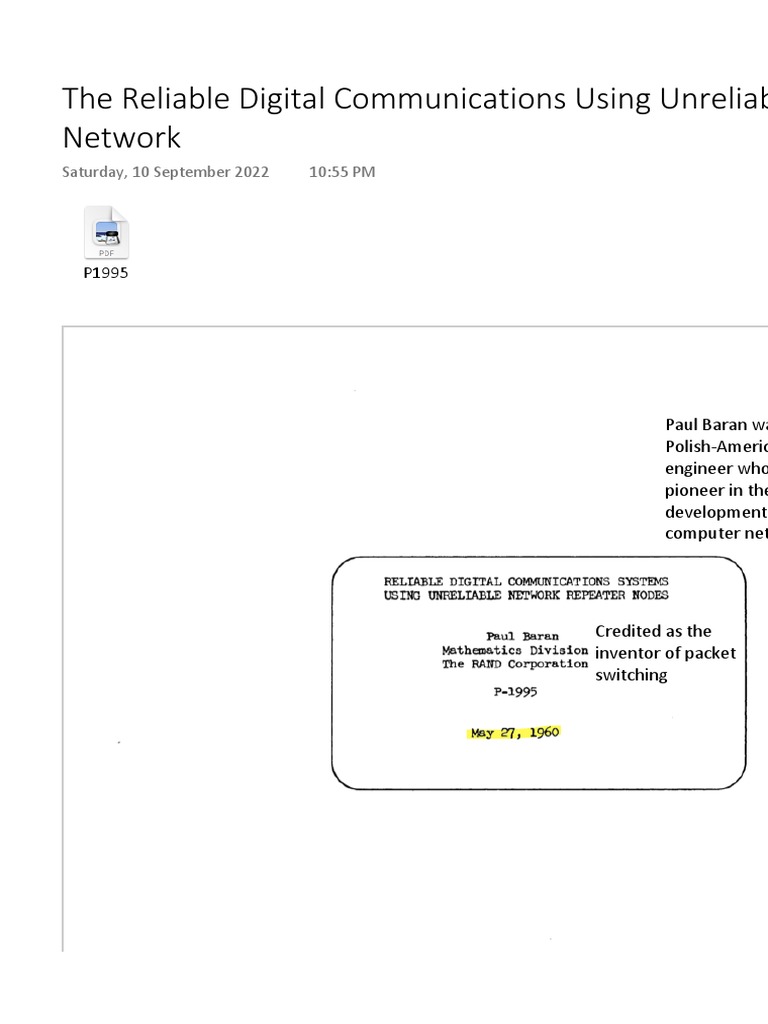 The Reliable Digital Communications Using Unreliable Network | PDF ...