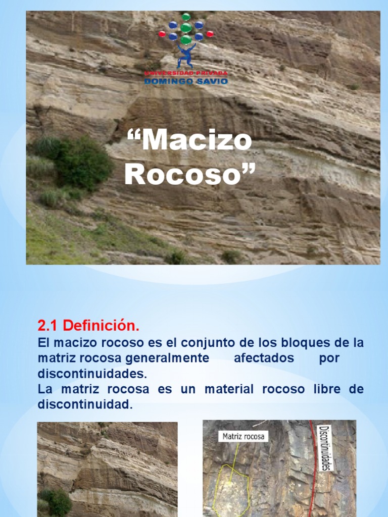 Tema Nº2 - Macizo Rocoso | PDF | Roca (geología) | Estrato