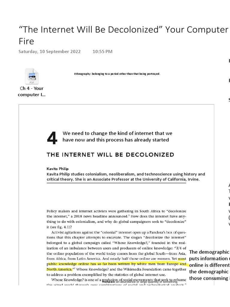 "The Internet Will Be Decolonized" Your Computer Is On Fire: Saturday ...