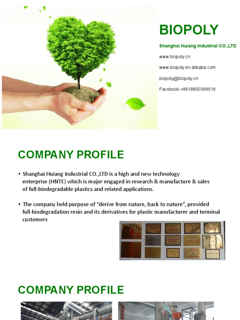 Huzhou Biopoly Biodegradable Plastic Products Co Ltd. | PDF | Biodegradation | Waste