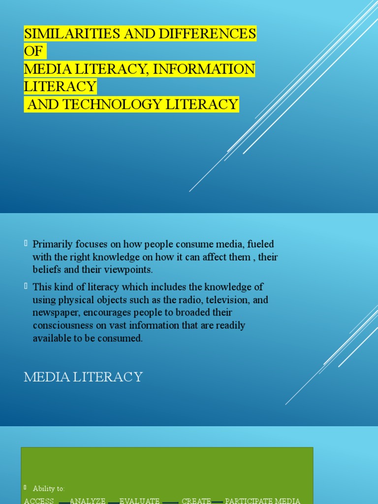 Comparing Media and Information Literacy | PDF