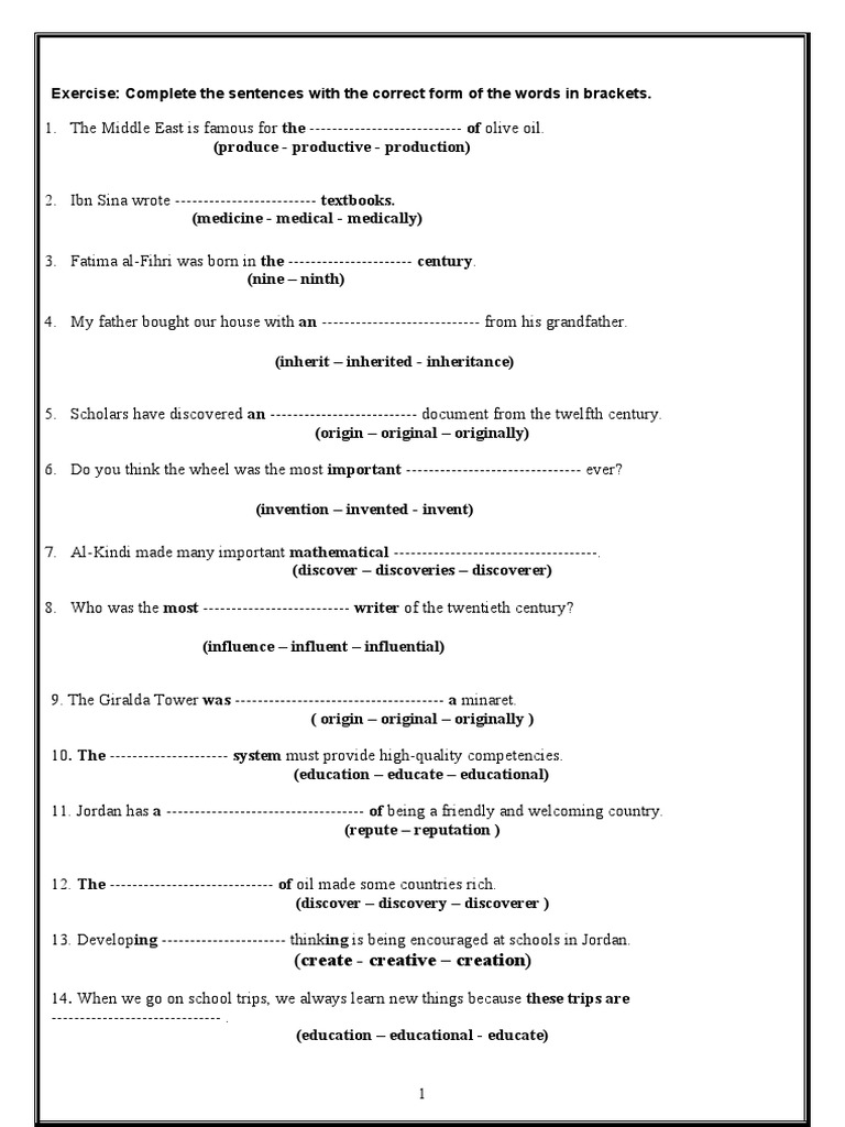Derivation Worksheet | PDF