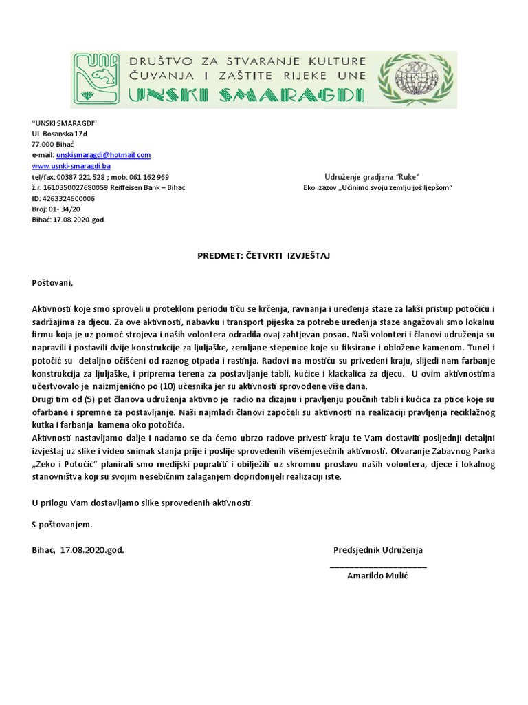 Predmet: Četvrti Izvještaj: WWW - Usnki-Smaragdi - Ba | PDF