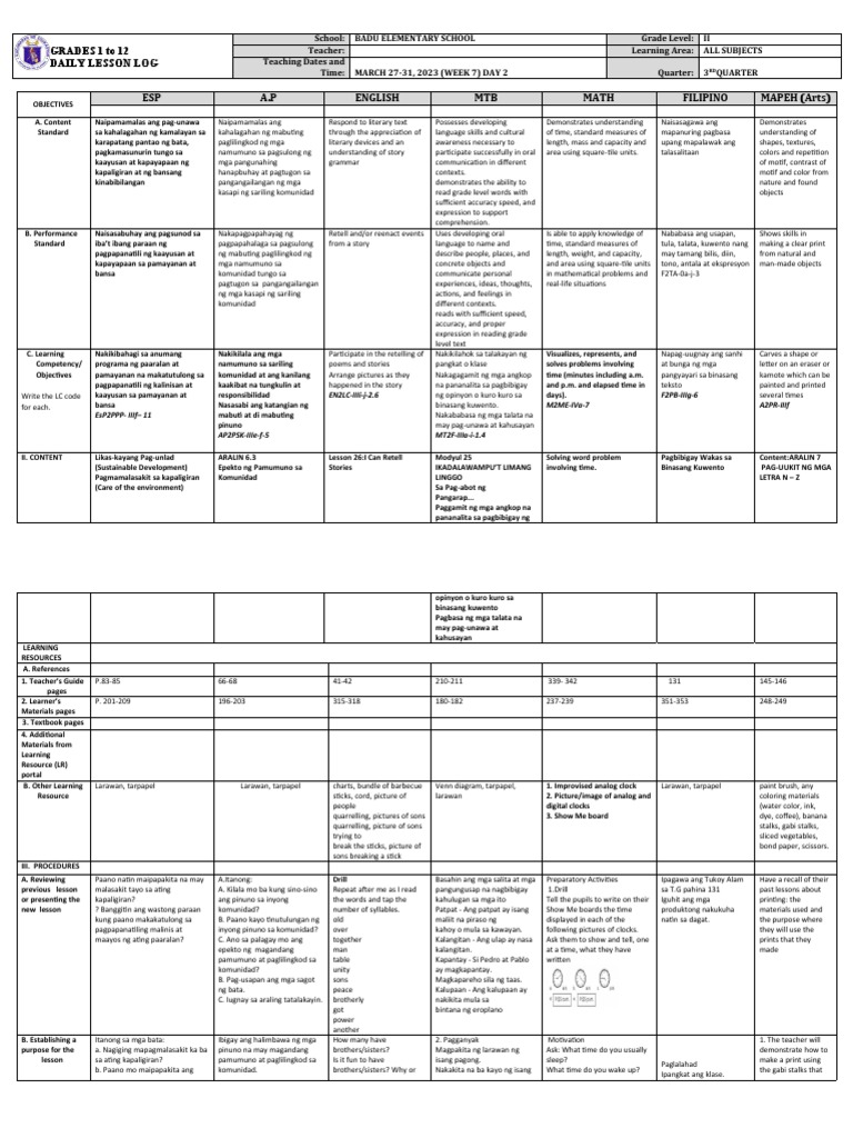 DLL - All Subjects 2 - Q3 - W7 - D2 | PDF | Cognition | Cognitive Science