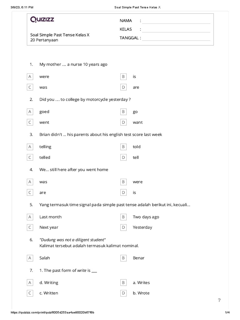Soal Simple Past Tense | PDF | Linguistics | Language Mechanics