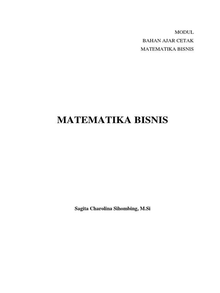 Fungsi Linier dalam Matematika Bisnis | PDF